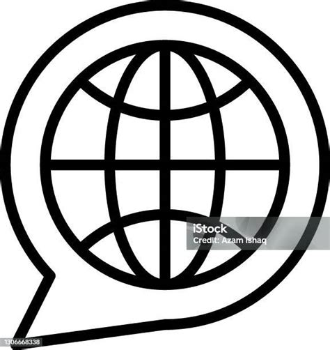 글로벌 번역개념 사이드 글로브 벡터 라인 아이콘 디자인의 채팅 버블 흰색 배경의 언어 번역 기호 더빙 현지화 스톡 일러스트 0명에 대한 스톡 벡터 아트 및 기타 이미지