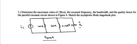 5 Determine The Maximum Value Of H ω The Resonant Frequency The Bandwidth And The