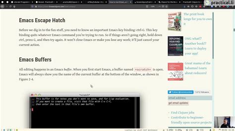 095 Brave Clojure Redux Chapter 1 2 The Repl And Clojure Editors Youtube