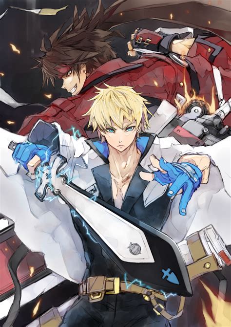 sol badguy and ky kiske guilty gear and 1 more drawn by bana stand