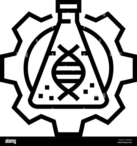 Biotechnology Lab Cryptogenetics Line Icon Vector Illustration Stock