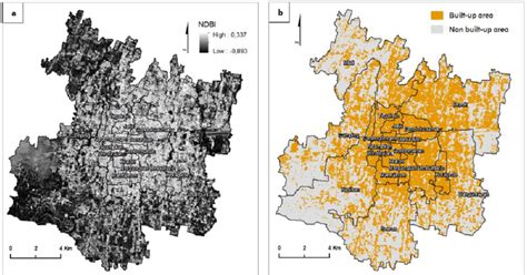 Ndbi Extraction From Landsat 8 Imagery In 2020 A And Built Up Area