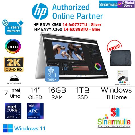 Jual Hp Envy X Intel Ultra U Tb Ssd Gb Oled K Touch Win Ohs Fc Tu