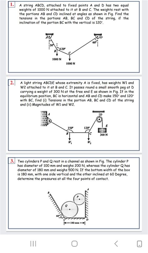 Solved 1 A String Abcd Attached To Fixed Points A And D