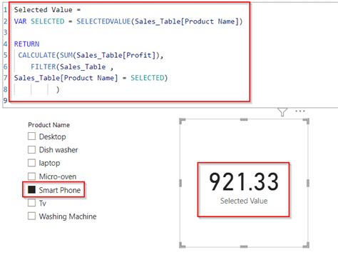 Selectedvalue Dax Power Bi