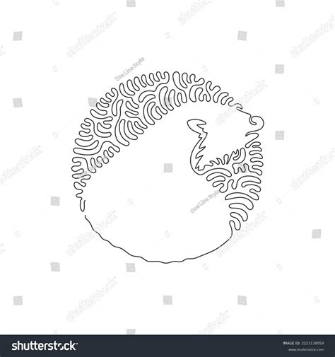 Single Curly One Line Drawing Cute Stock Vector Royalty Free