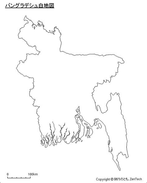 バングラデシュ白地図 旅行のともZenTech