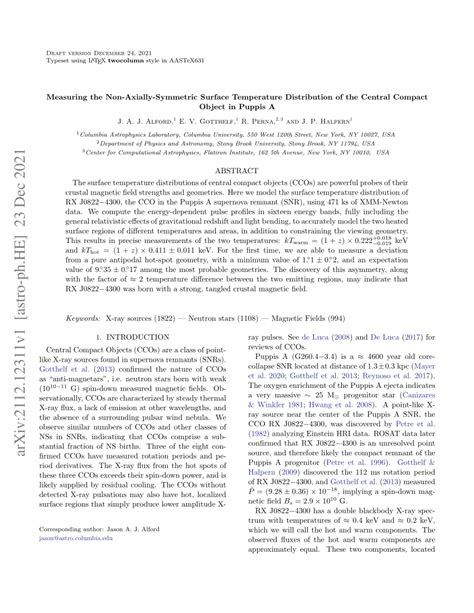 Pdf Measuring The Non Axially Symmetric Surface Temperature Distribution Of The Central