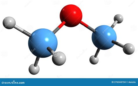 3d Image Of Dimethyl Ether Skeletal Formula Stock Illustration