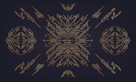 벡터 의 집합 아르 데코 테두리 프레임 창조적 인 기하학적 템플릿 트렌디 한 표지 그래픽 포스터 개츠비 브로셔 디자인 포장 및