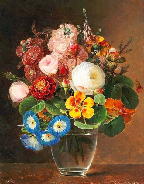 Bodegones Clásicos De Flores Y Frutas De Johan Laurentz Jensen 1800 1856
