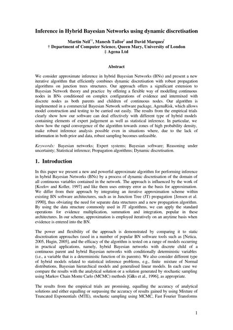 Pdf Fast Approximate Inference In Hybrid Bayesian Networks Using Dynamic Discretisation