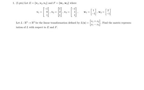 solved 1 5pts let e {v1 v2 v3} and f {w1 w2} where