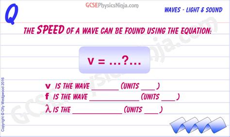 Wave Speed Equation GCSEPhysicsNinja Com