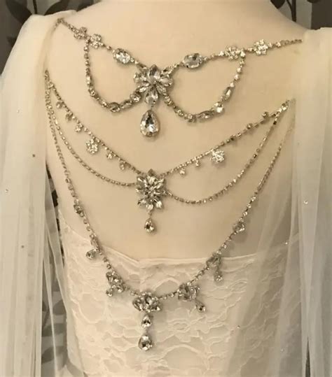 666 Multi Layered Rhinestone Droplet Shoulder Chain Rbesttemuappfinds