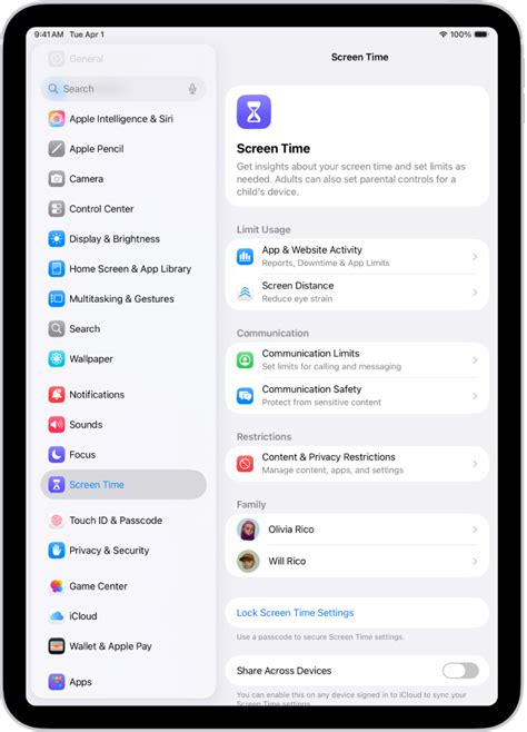 Get Started With Screen Time On Ipad Apple Support