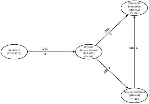 the path diagram of the sem structural model standardized