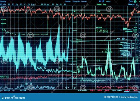 Oscilloscope Waveform On Its Screen Generative Ai Stock Illustration