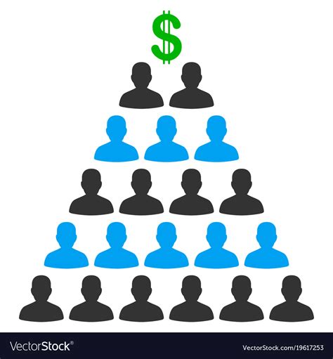 Ponzi Pyramid Scheme Flat Icon Royalty Free Vector Image