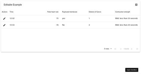 material ui editable tables codesandbox