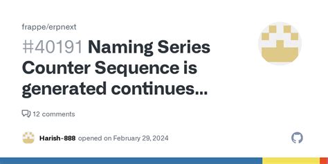 Naming Series Counter Sequence Is Generated Continues Sequence Need