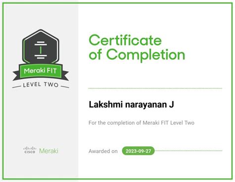 Lakshmi Narayanan On Linkedin Cisco Meraki Level 2