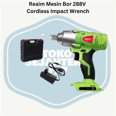 Jual Reaim Mesin Bor V Cordless Impact Wrench Battery Shopee