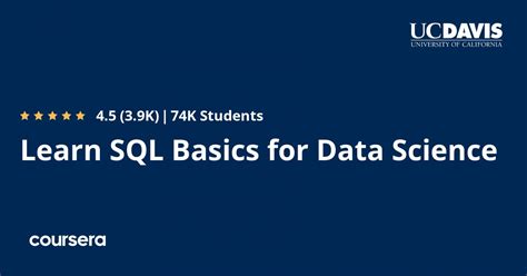 Learn SQL Basics For Data Science Specialization C