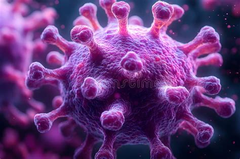 Microscopic View Of A Virus Particle Biology And Science Concept For Educational Use