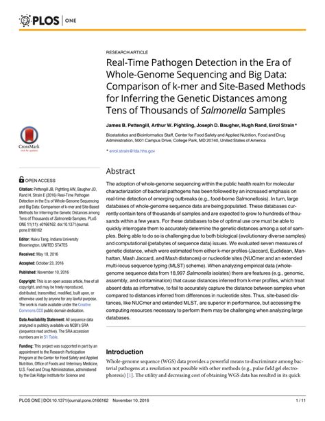 Pdf Real Time Pathogen Detection In The Era Of Whole Genome Sequencing And Big Data