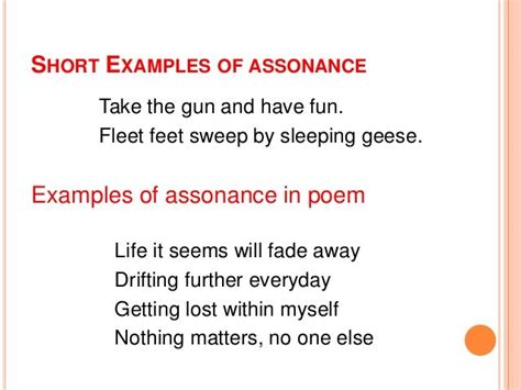 Assonance Examples