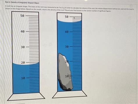 Solved Part 4 Density Of Irregularly Shaped Object A Rock Chegg Com