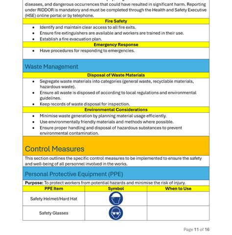 Blank Rams Template Risk Assessment Method Statement Editable Generic Customisable