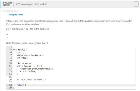 Solved Jump To Level 1 Integers Are Read From Input And Chegg