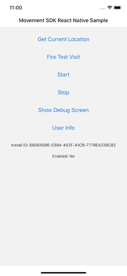 GitHub Foursquare RNMovementSample Movement SDK Sample App Using