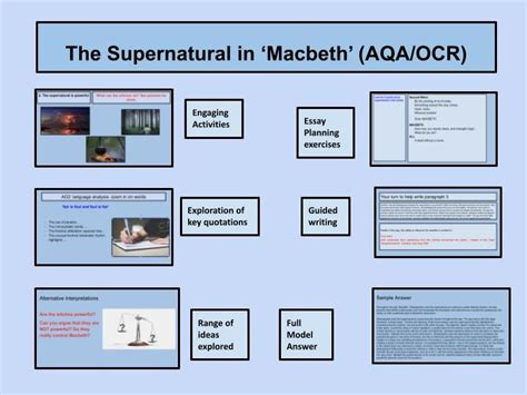 Supernatural In Macbeth Revision Lesson And Model Answer Aqa Ocr Teaching Resources