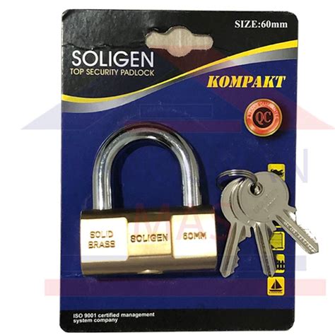 Jual Gembok Soligen 60mm Kuningan Gembok V Soligen 60mm Gembok Anti Potong Shopee Indonesia