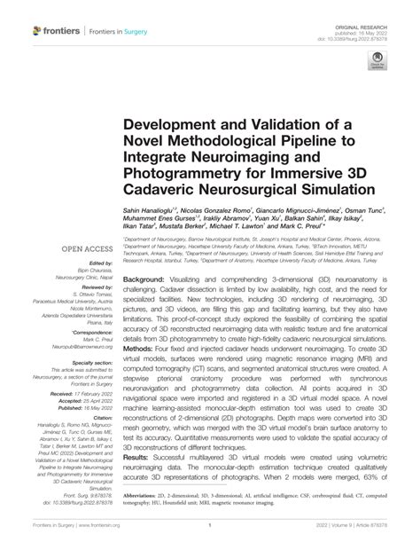 Pdf Development And Validation Of A Novel Methodological Pipeline To