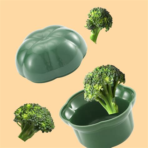 Livrdious Broccoli Preserver Food Storage Box Fruit Vegetable Storage Box Dispenser Box Kitchen