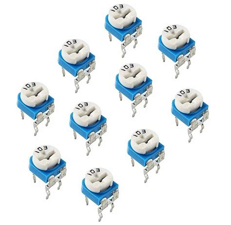 Through Hole Pcb Variable Resistor Trimmer Potentiometer 10k Ohm 103 Vertical For Electronics