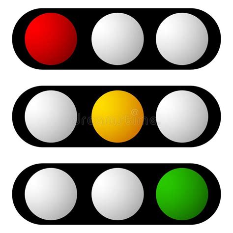 Set Of Traffic Lamp Traffic Light Semaphore Icons Stock Vector