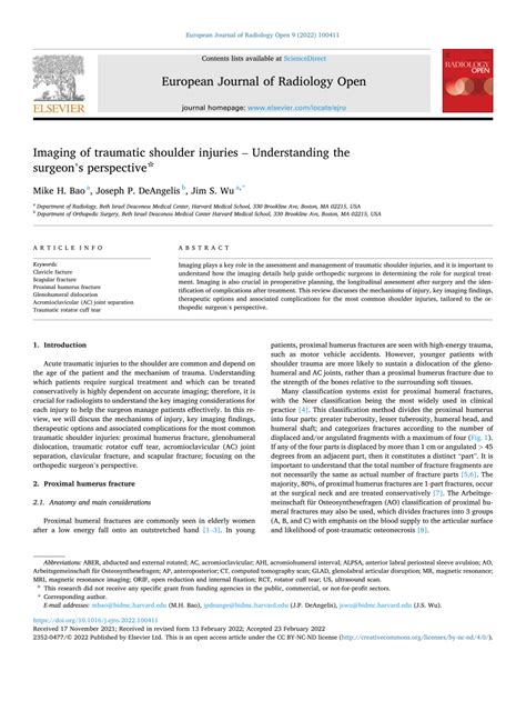 Pdf Imaging Of Traumatic Shoulder Injuries Understanding The
