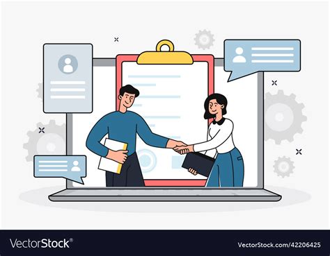 Man And Woman Conclude Contract Royalty Free Vector Image