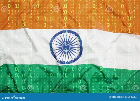 Binary Code With India Flag Data Protection Concept Stock Photo Image Of Dates Password