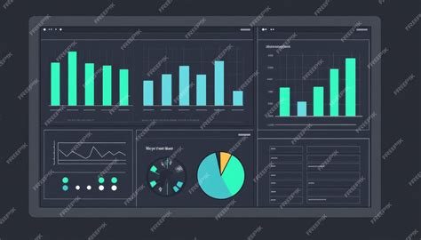 Simple Flat Vector Screen With Bar Graph And Pie Chart Premium Ai