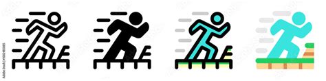 Editable Platformer Game Action Game Running Vector Icon Video Game Game Elements Part Of A