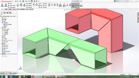 用solidworks把不同平面的方管展开 技术邻