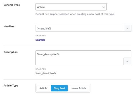 Article Schema Type Rank Math