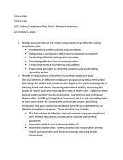 MCCG 222 W5 Coding Compliance Plan Part 1 Docx Misty Nikel MCCG 222 W5 Coding Compliance Plan