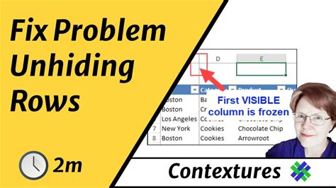 Trouble Unhiding Rows Or Columns In Excel Youtube